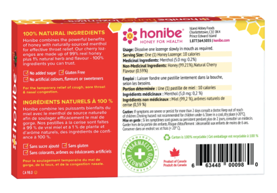 Honibe Honey Lozenges (Cherry) – Quantum Health Whistler