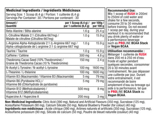 ProLine Rush Pre-Workout – Quantum Health Whistler